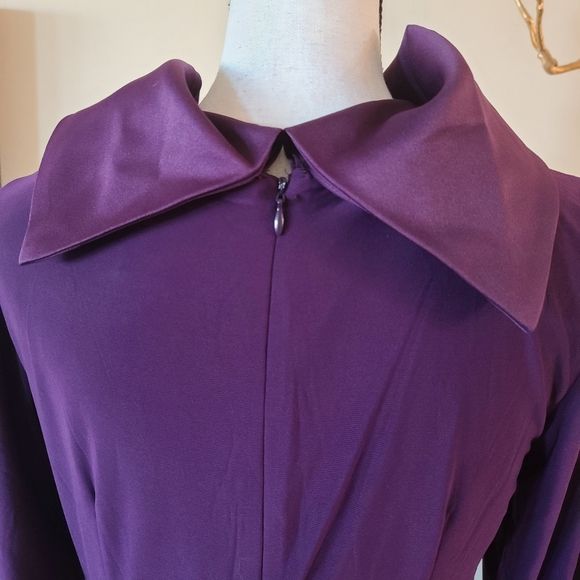 Jessica Howard | Dresses | Jessica Howard Purple Satin Portrait Collar ...
